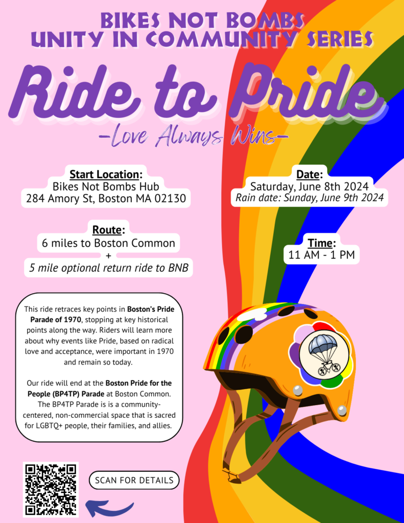 Unity in Community Ride: Ride to Pride [6/8/24] - Bikes Not Bombs